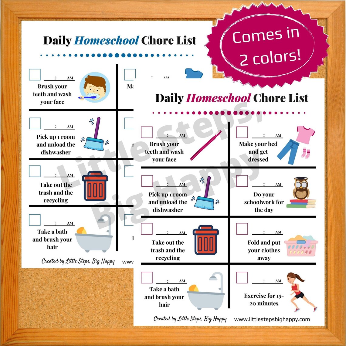 Daily Homeschool Chore List | Chore Chart for Kids | Printable Chore ...