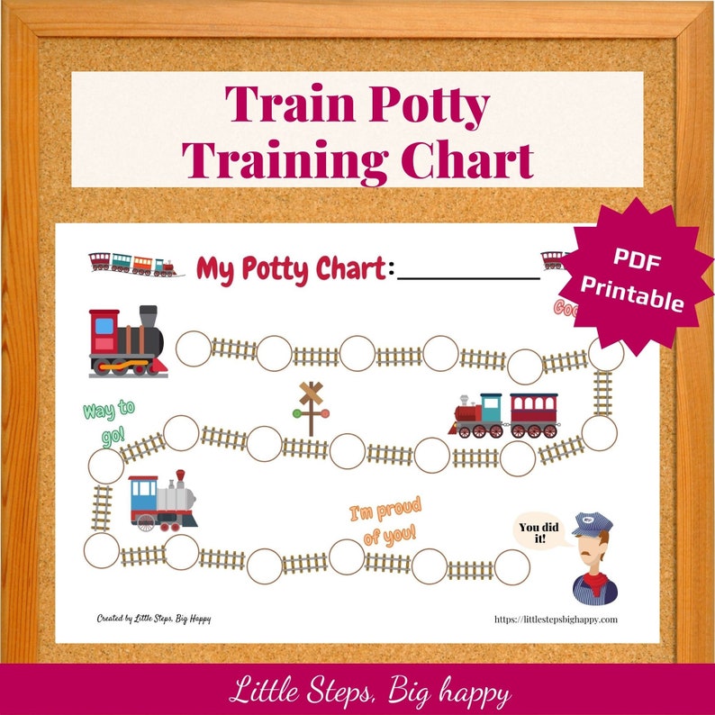 Train Potty Training Sticker Chart: Toddler Reward (digital Download ...