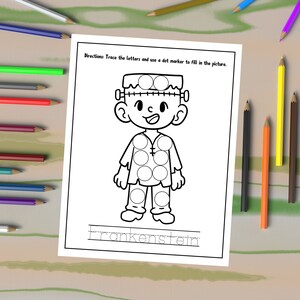 Halloween Printable Dot Marker Worksheets for Kids, Halloween Activity ...