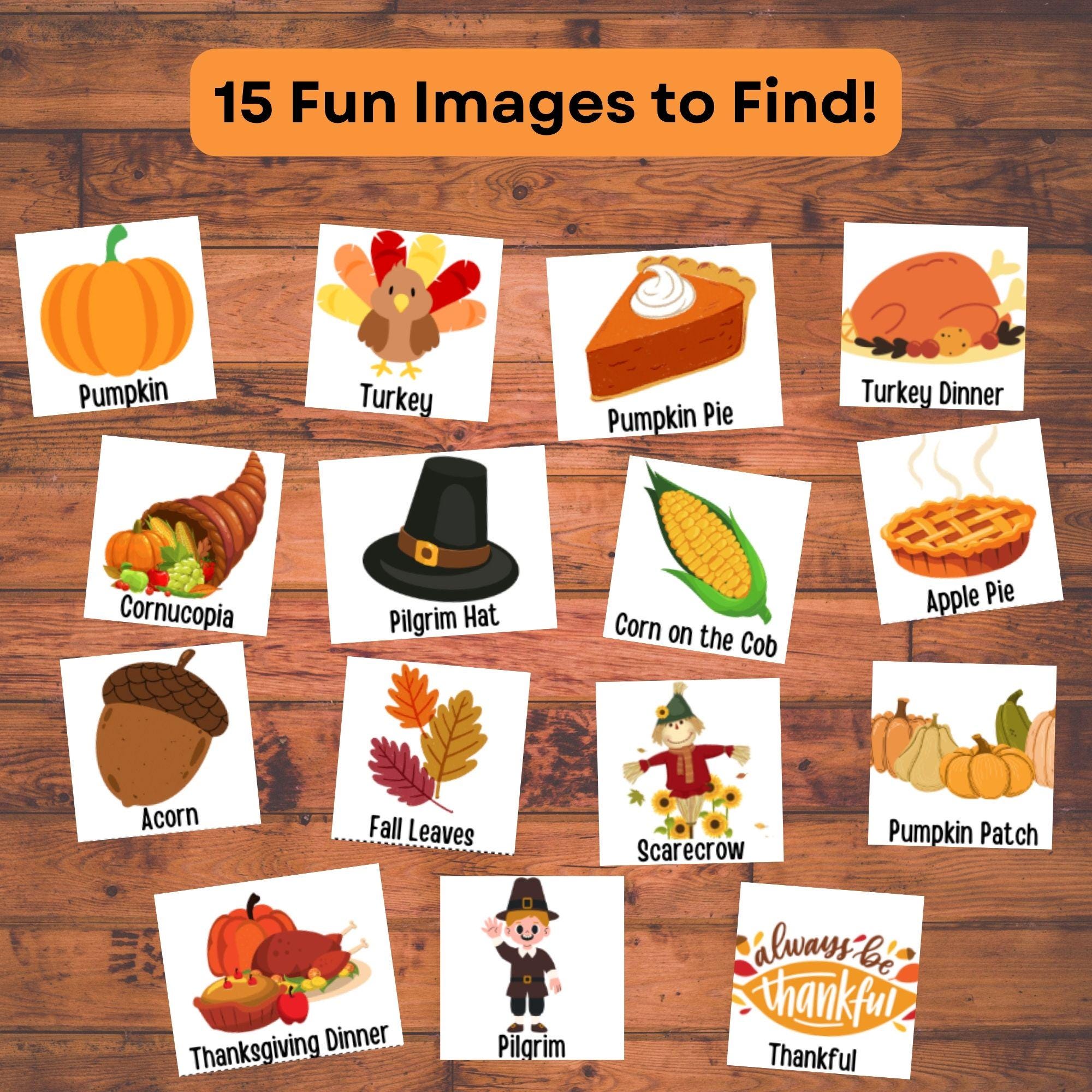 Thanksgiving Scavenger Hunt for Kids, Thanksgiving Activity ...