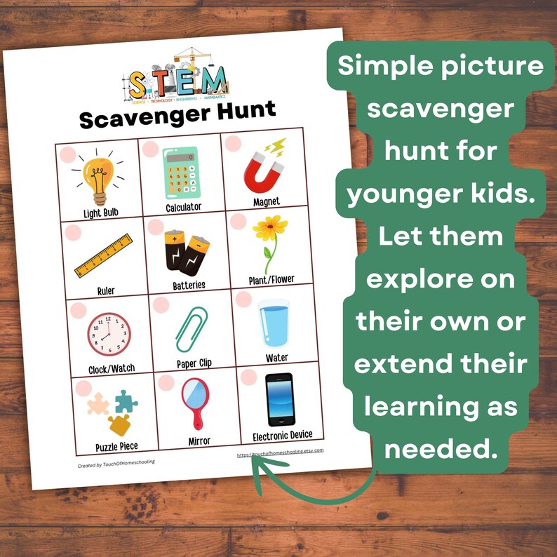 STEM Scavenger Hunt for Kids: Family Indoor Activity (printable PDF) - Etsy