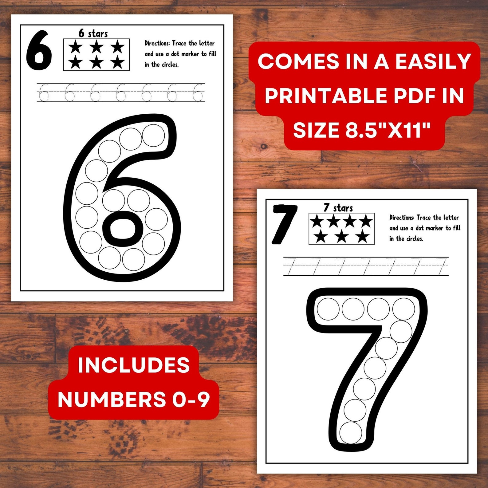 Alphabet & Number Dot Marker Worksheets, Homeschool Printable ...