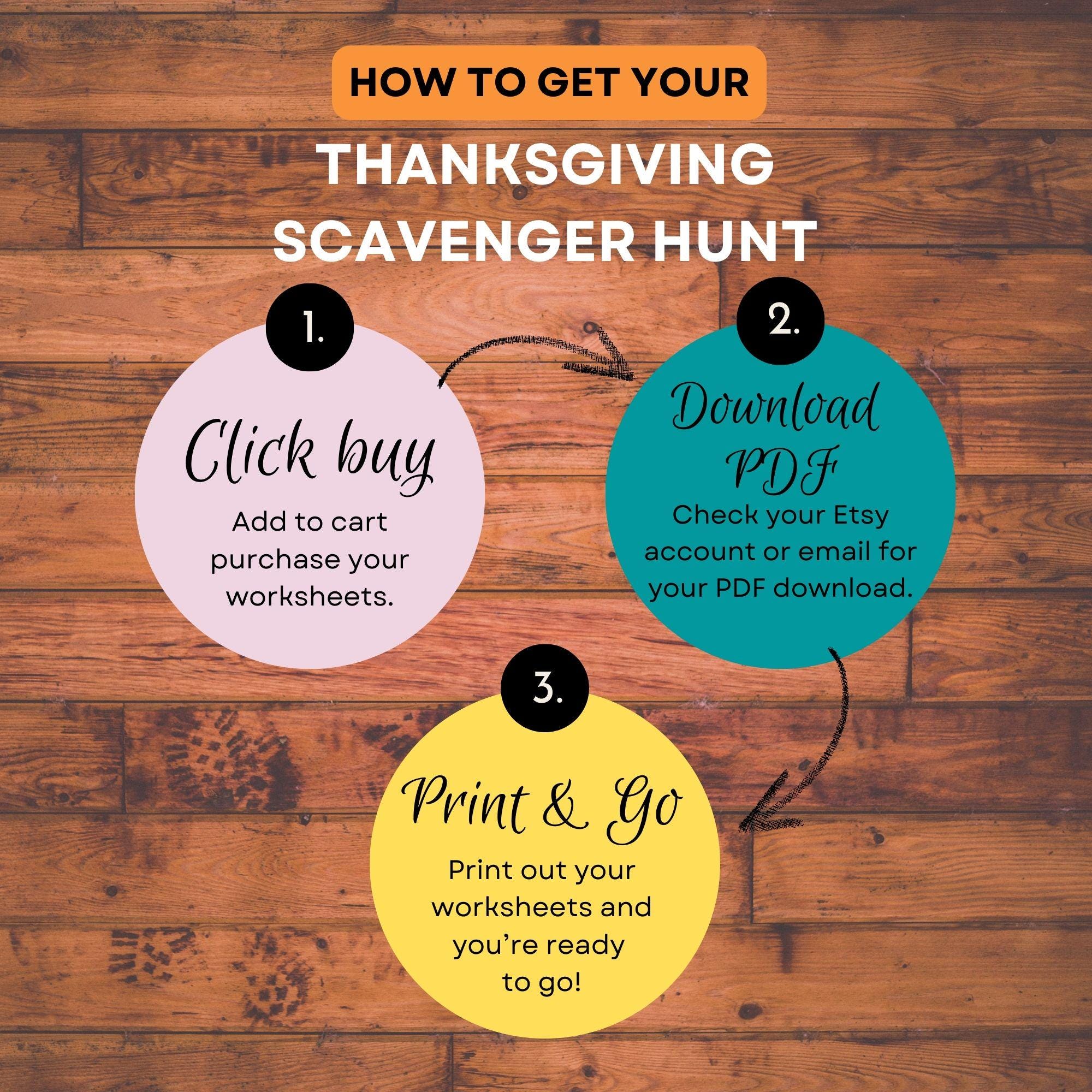 Thanksgiving Scavenger Hunt for Kids, Thanksgiving Activity ...