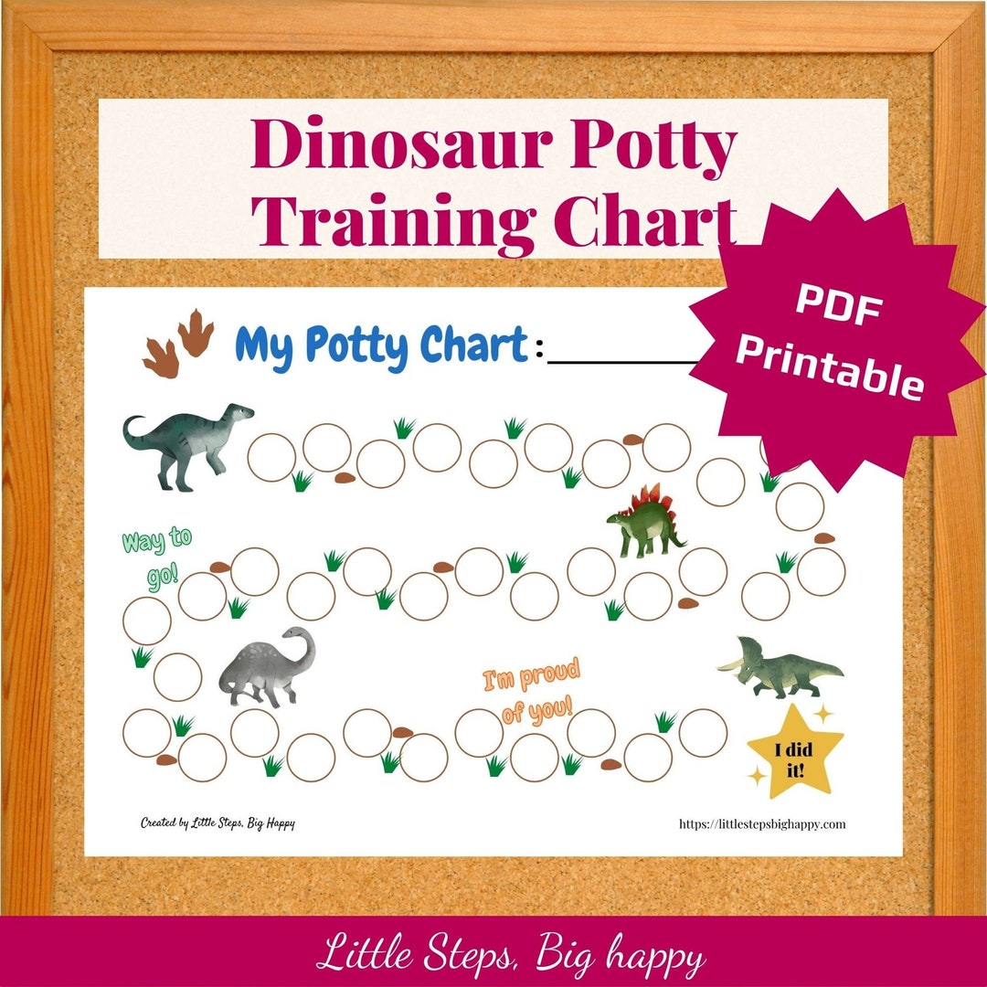 Dinosaur Potty Training Sticker Chart: Toddler Reward (digital Download ...