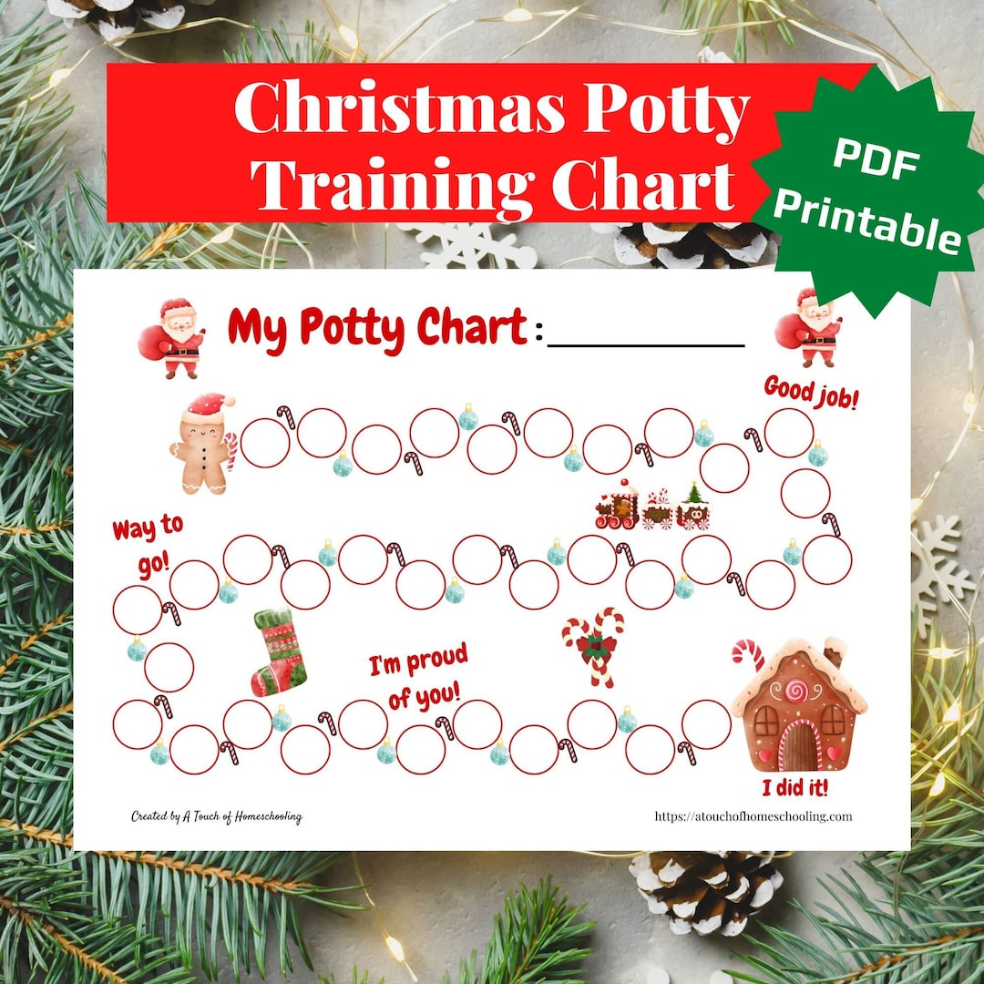 Christmas Potty Training Chart, Printable Sticker Chart, Reward Chart ...