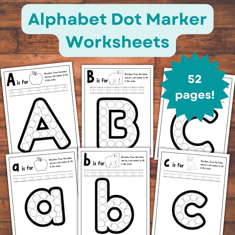 Alphabet Dot Marker Worksheets, Homeschool Printable, Printable ...