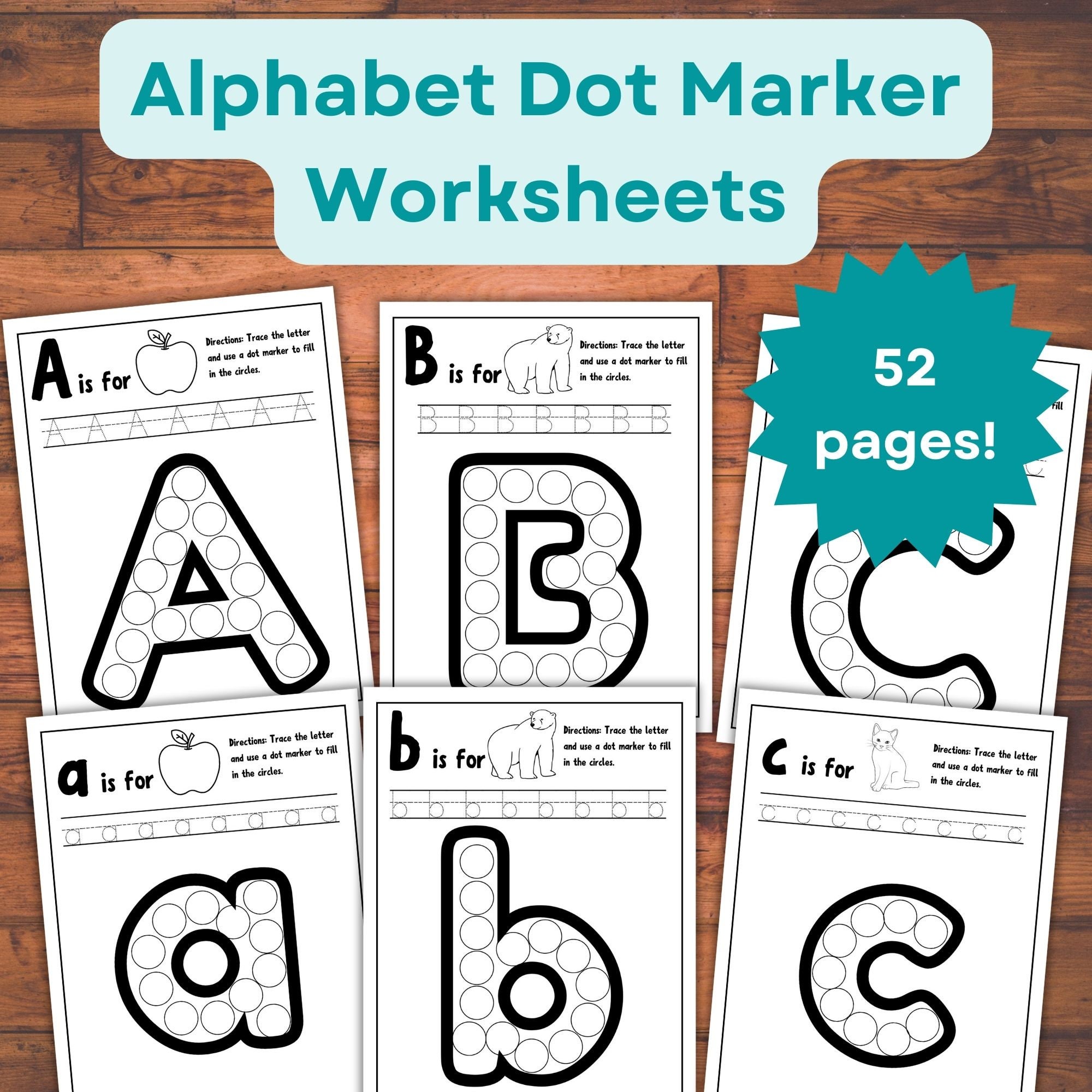Alphabet Dot Marker Worksheets, Homeschool Printable, Printable ...