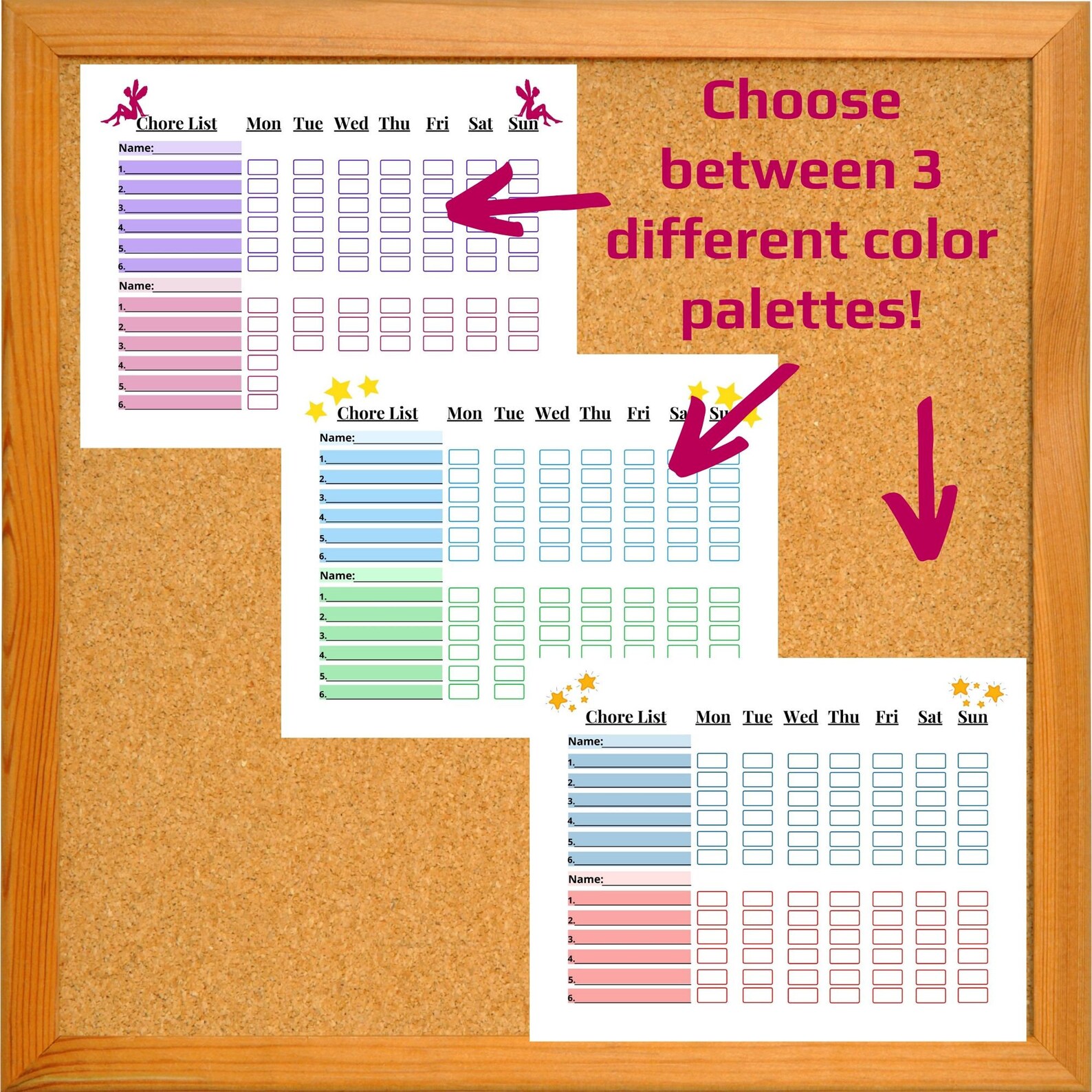 Weekly Chore Chart for 2 Kids | Printable Chore List | Multiple Kids ...