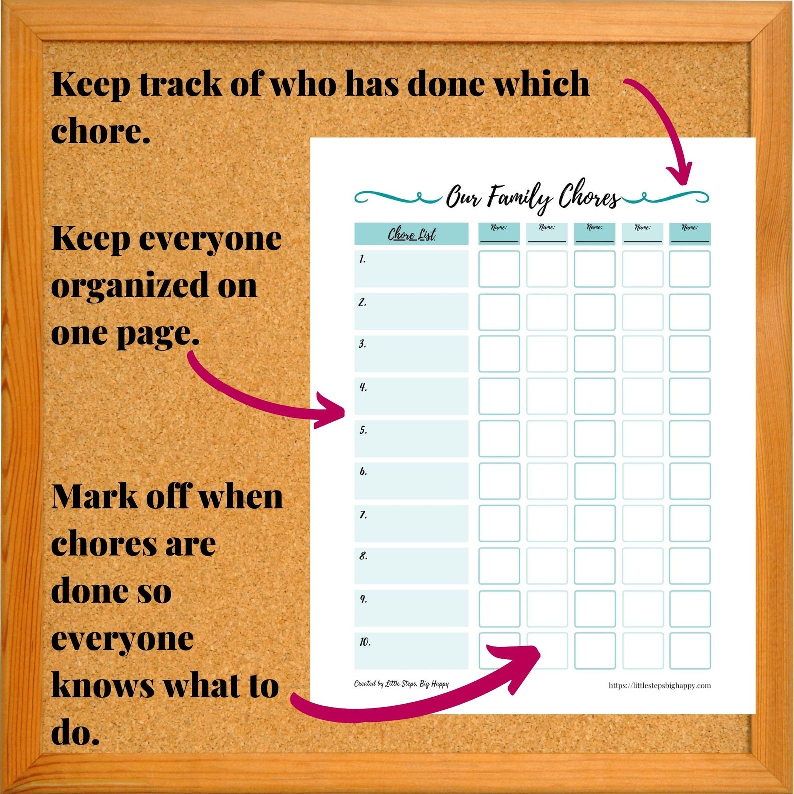 Family Chore Chart for Multiple Kids | Printable Daily Template ...