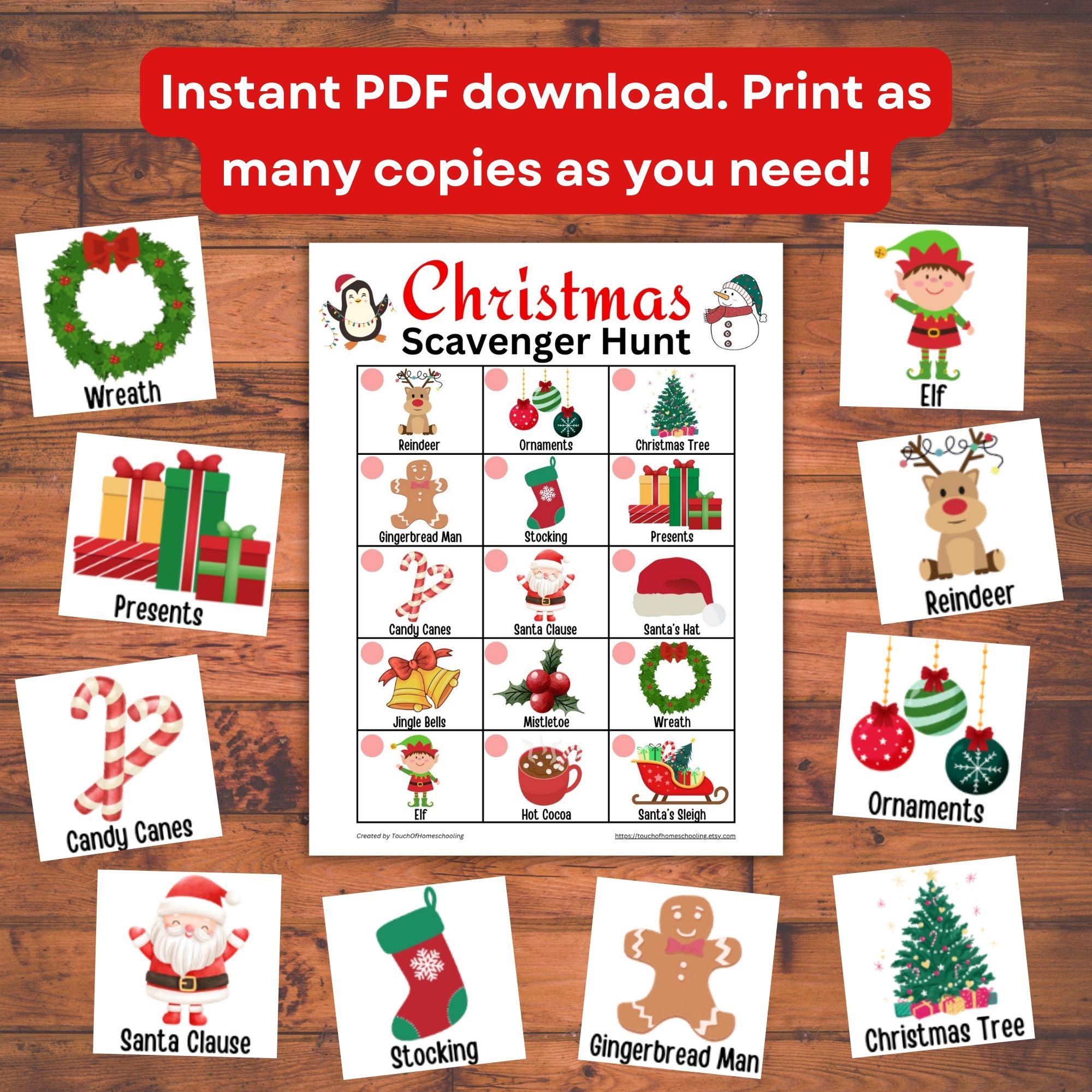 Christmas Scavenger Hunt for Kids, Christmas Activity, Christmas ...