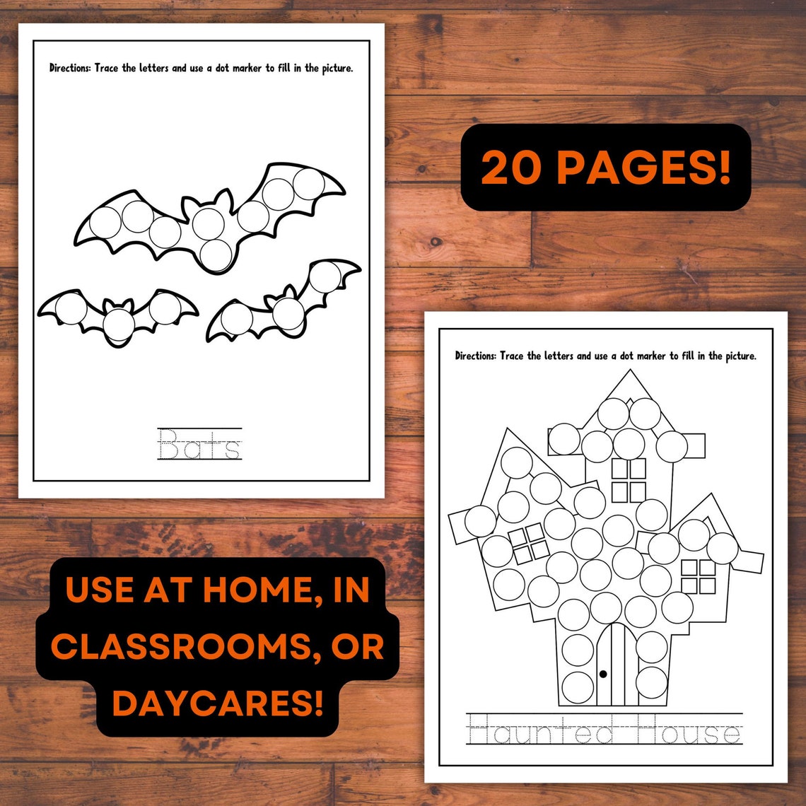 Halloween Printable Dot Marker Worksheets for Kids, Halloween Activity ...