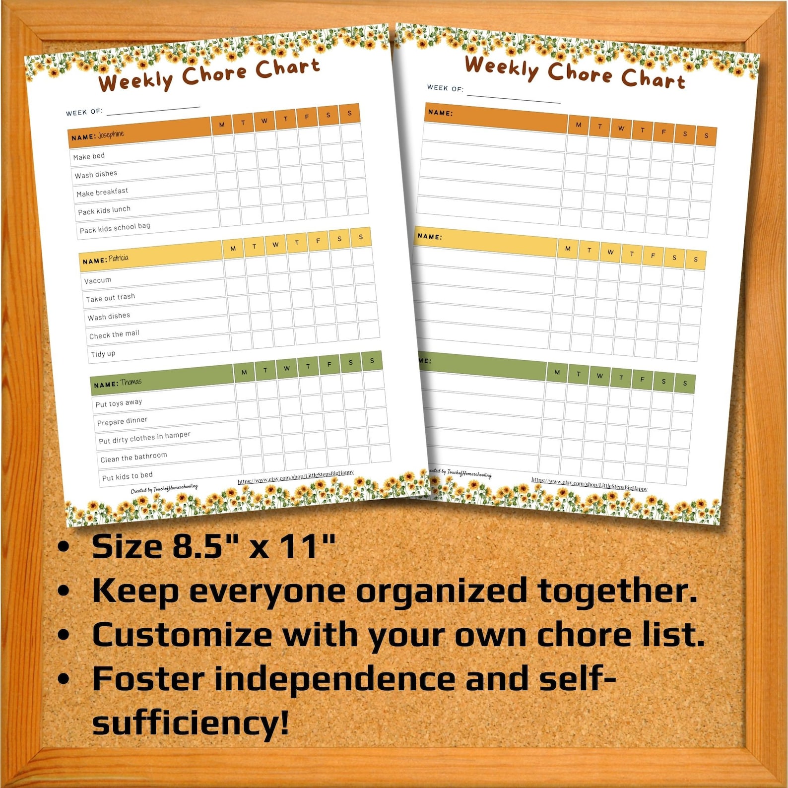 Summer Weekly Chore Chart for 3 Kids, Printable Chore List, Multiple ...