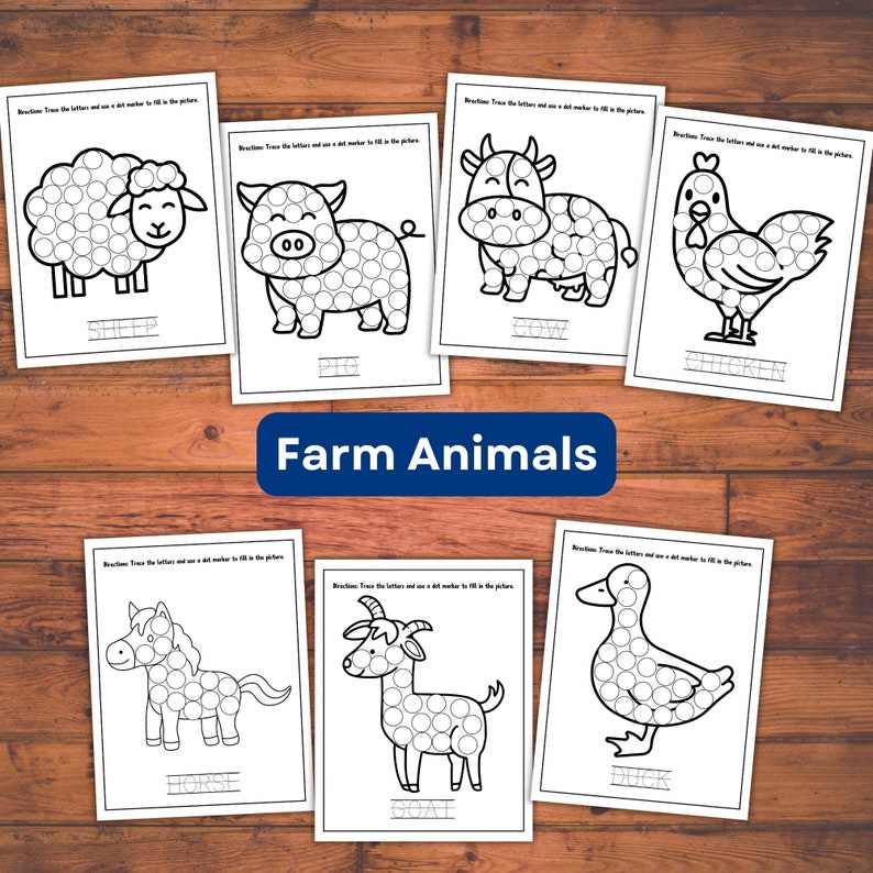 Animal Dot Marker Worksheets, Homeschool Printable, Printable Preschool ...