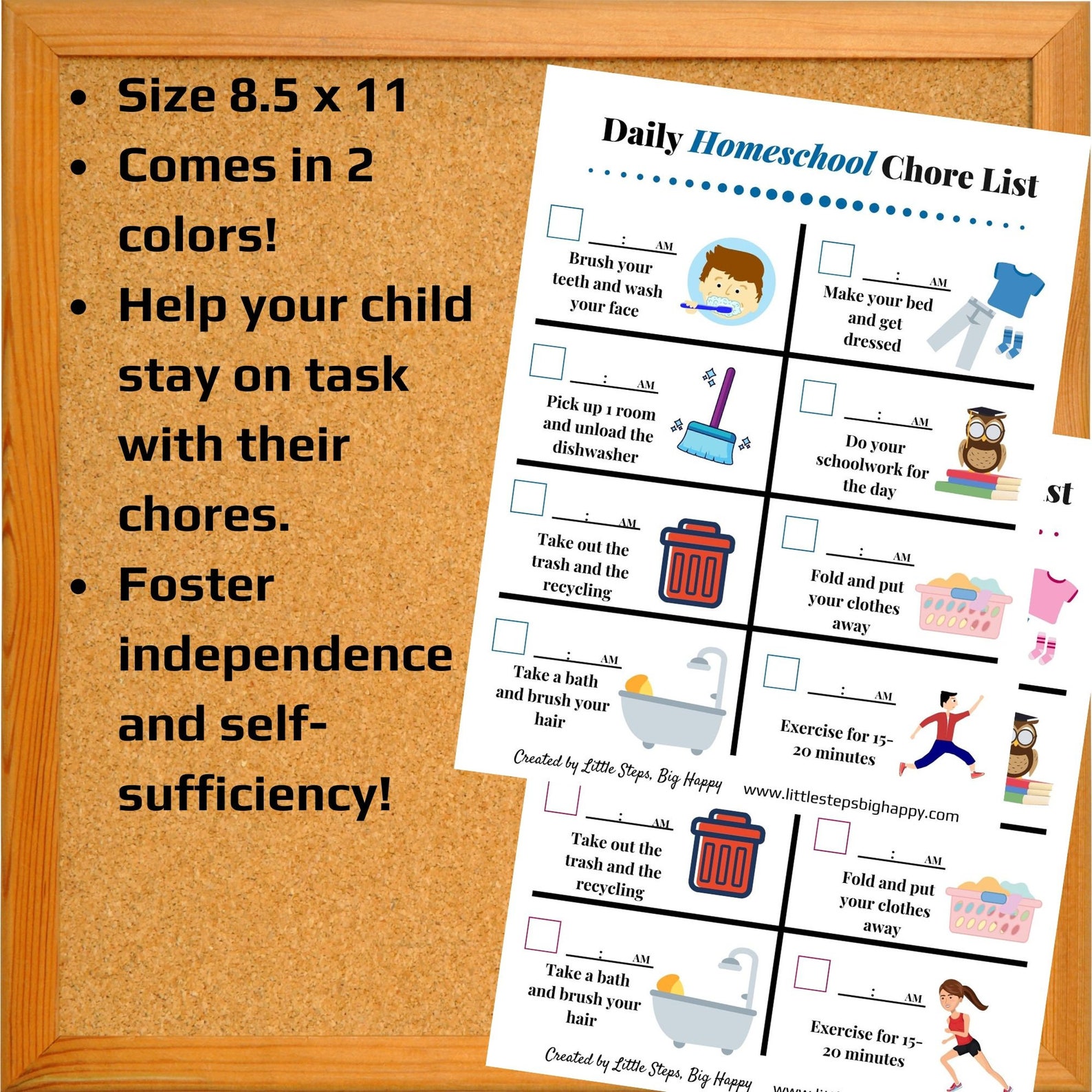 Daily Homeschool Chore List | Chore Chart for Kids | Printable Chore ...