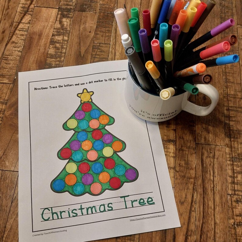 Christmas Printable Dot Marker Worksheets for Kids, Christmas Activity ...