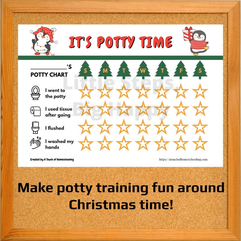 Christmas Potty Training Chart: Printable Reward Sticker Chart (PDF) - Etsy