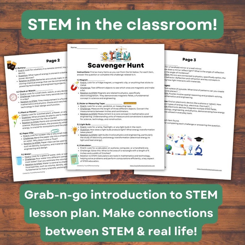 STEM Scavenger Hunt for Kids: Family Indoor Activity (printable PDF) - Etsy