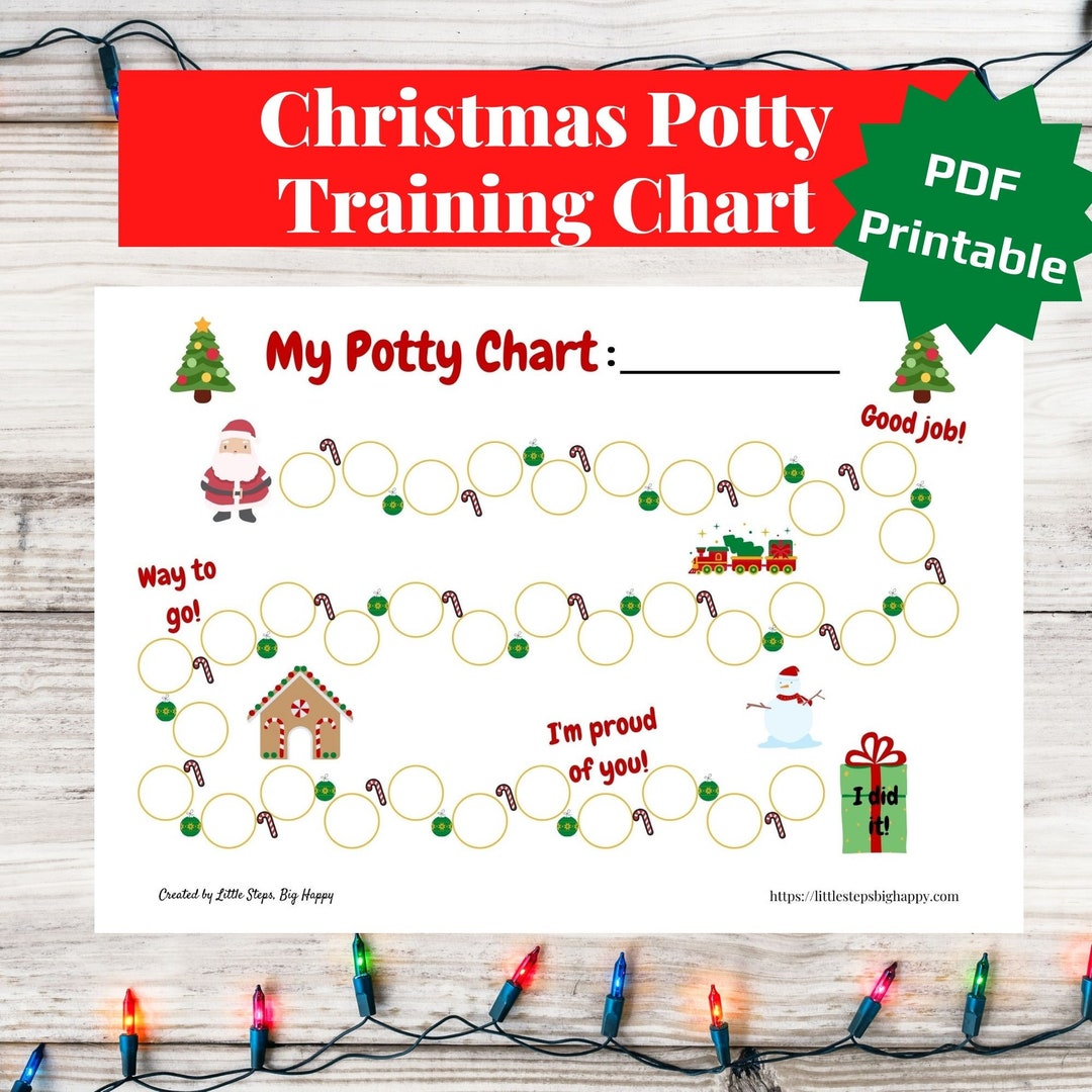 Christmas Potty Training Chart, Digital Instant Download, Printable ...