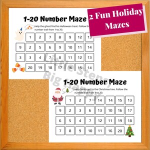 Holiday Counting Number Mazes 1-20 | Printable Worksheets for Kids ...