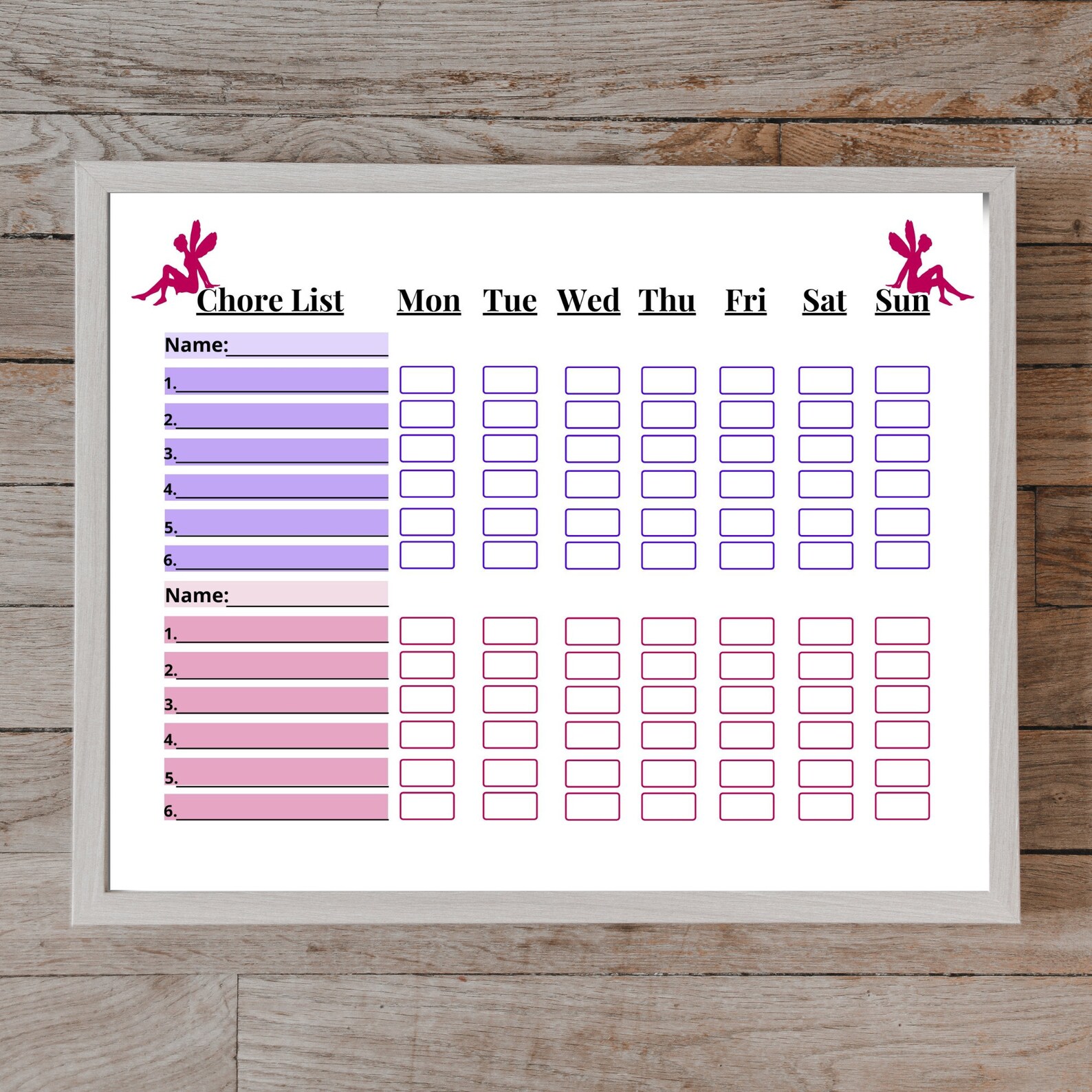Weekly Chore Chart for 2 Kids | Printable Chore List | Multiple Kids ...