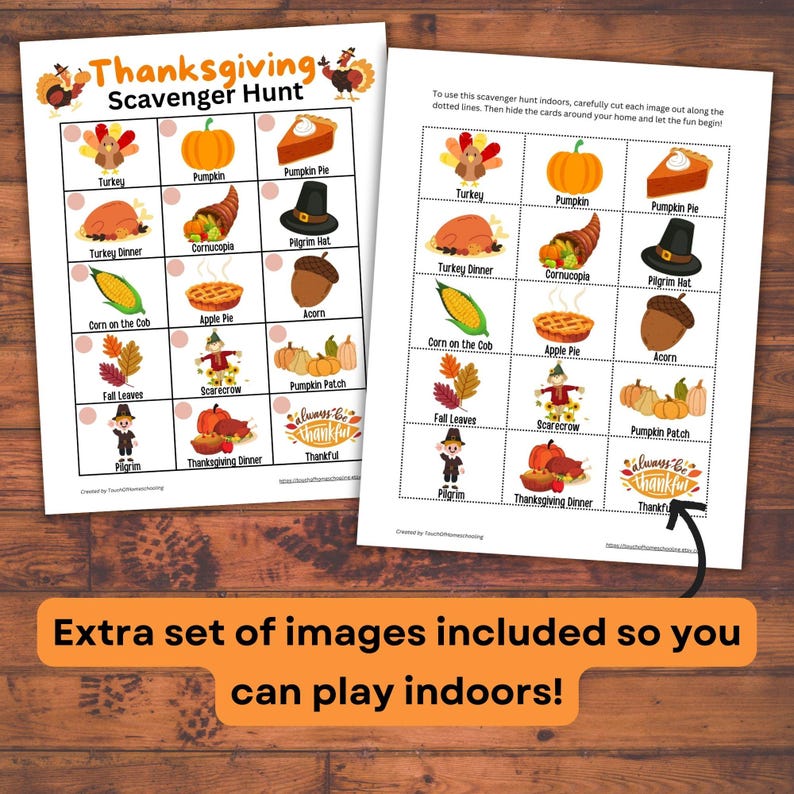 Thanksgiving Scavenger Hunt for Kids, Thanksgiving Activity ...