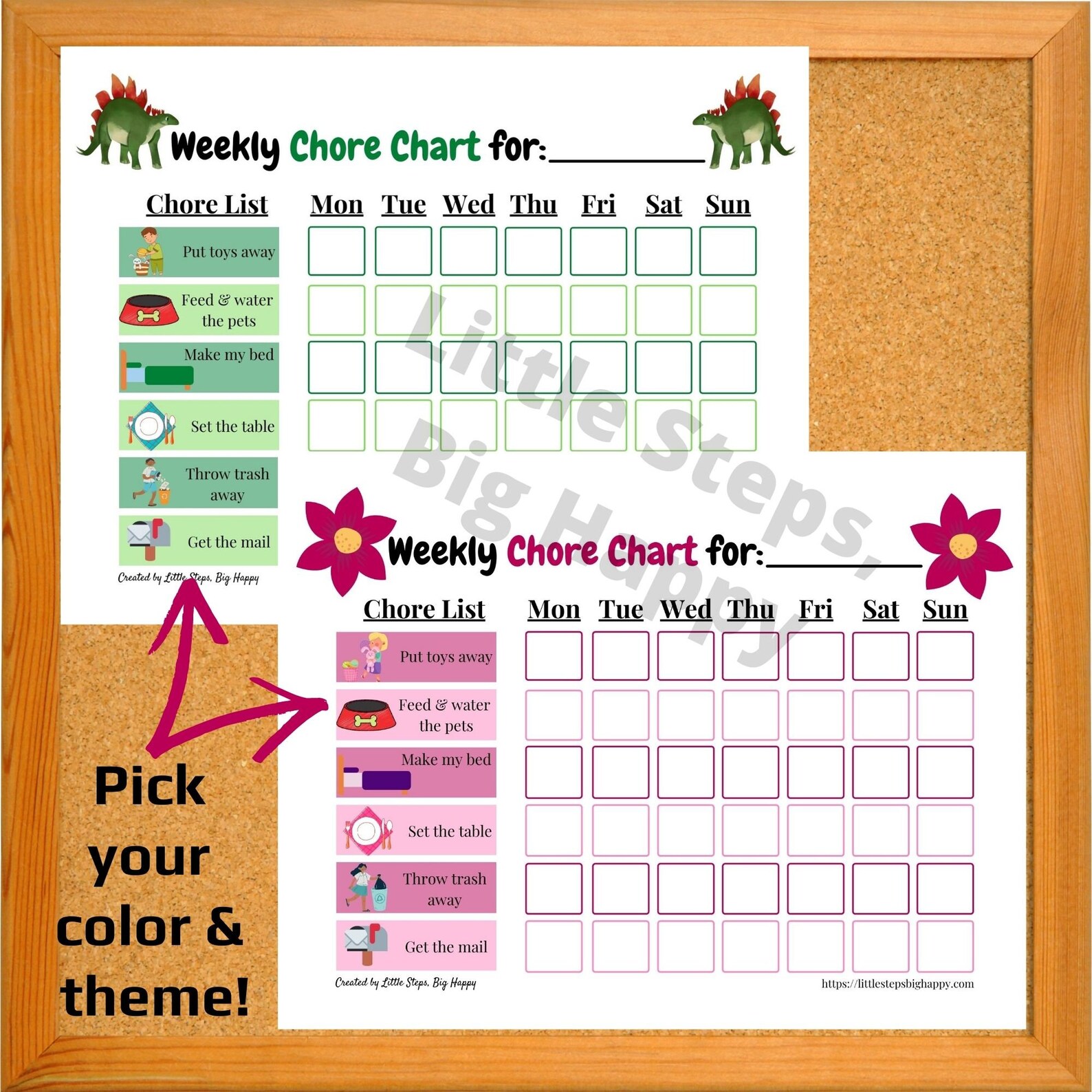 Customizable Printable Weekly Chore Chart for Kids | Chore List W ...