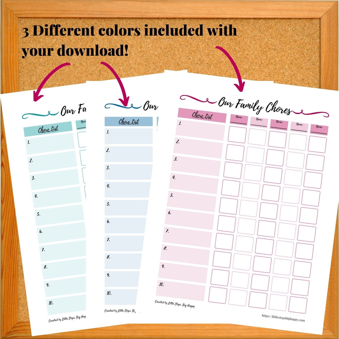 Family Chore Chart for Multiple Kids | Printable Daily Template ...