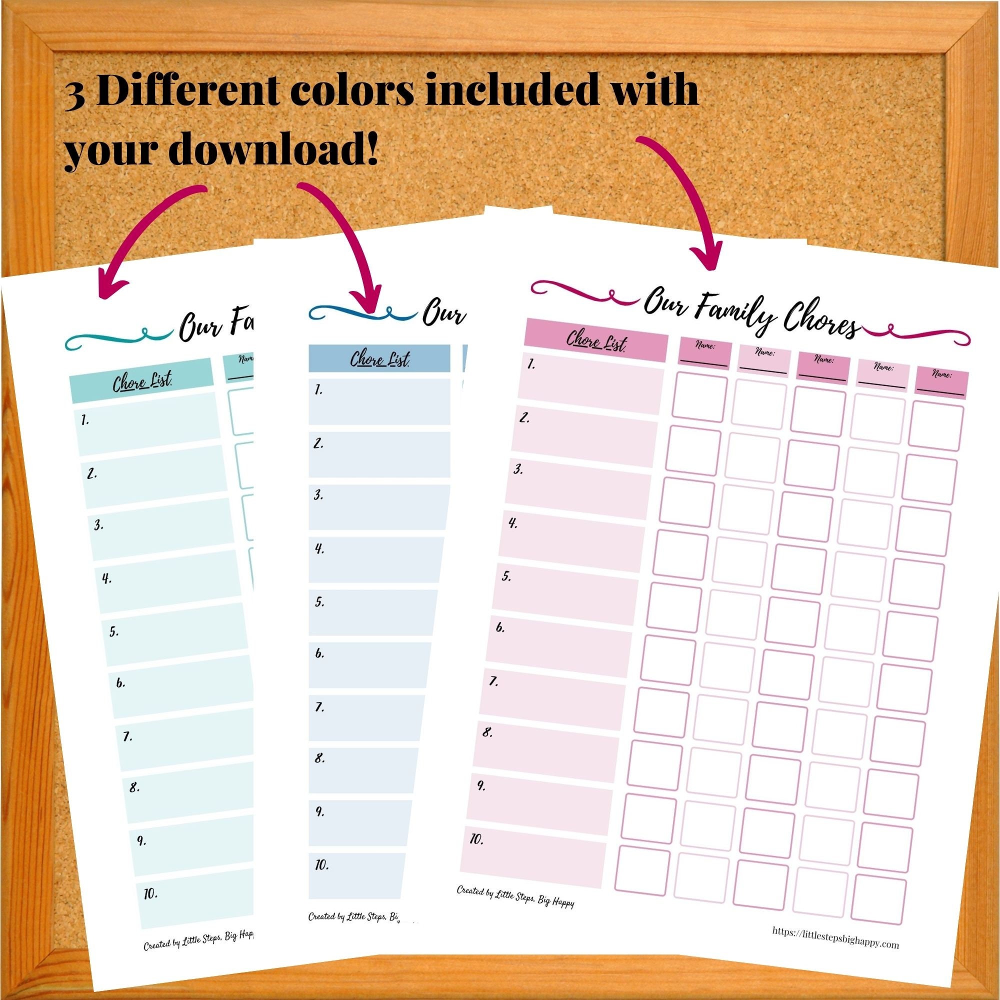 Family Chore Chart for Multiple Kids | Printable Daily Template ...