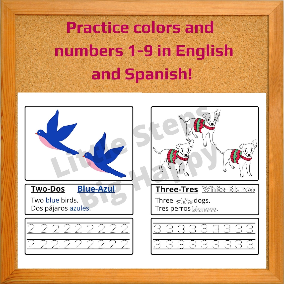Printable Spanish Colors & Numbers Worksheets | Learning Pages for Kids ...