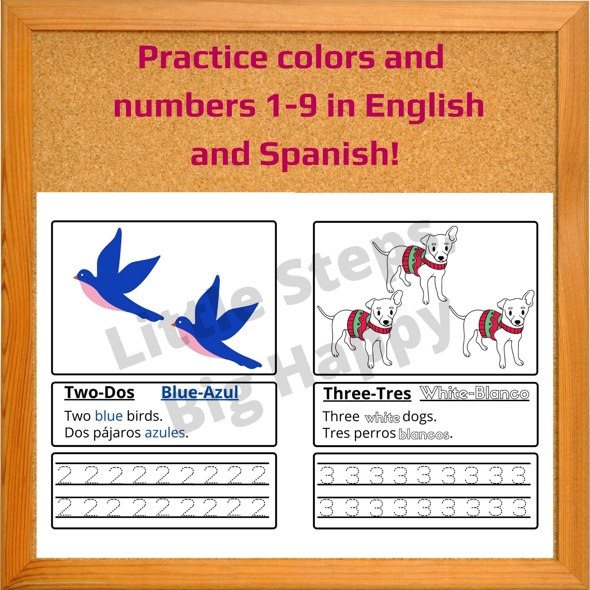 Printable Spanish Colors & Numbers Worksheets | Learning Pages for Kids ...