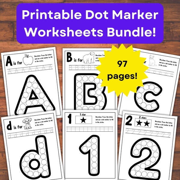 Animal Dot Marker Worksheets, Homeschool Printable, Printable Preschool ...