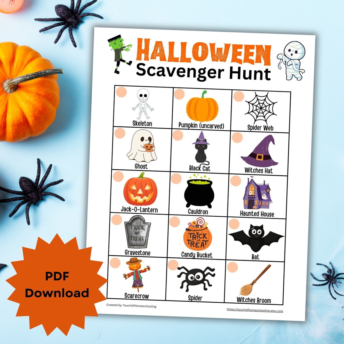 Halloween Scavenger Hunt for Kids, Halloween Activity, Halloween ...