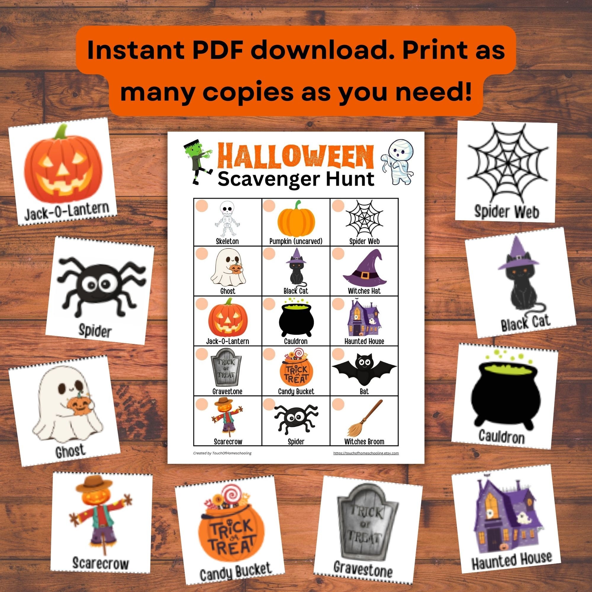 Halloween Scavenger Hunt for Kids, Halloween Activity, Halloween ...