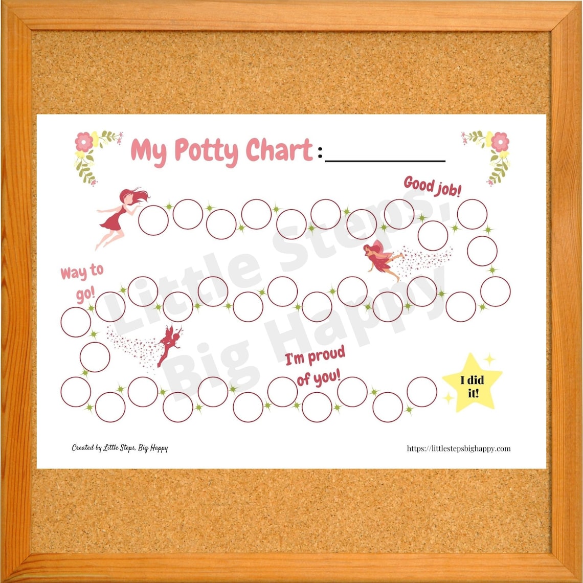 Fairy Potty Training Chart: Printable Reward Sticker Chart (PDF) - Etsy