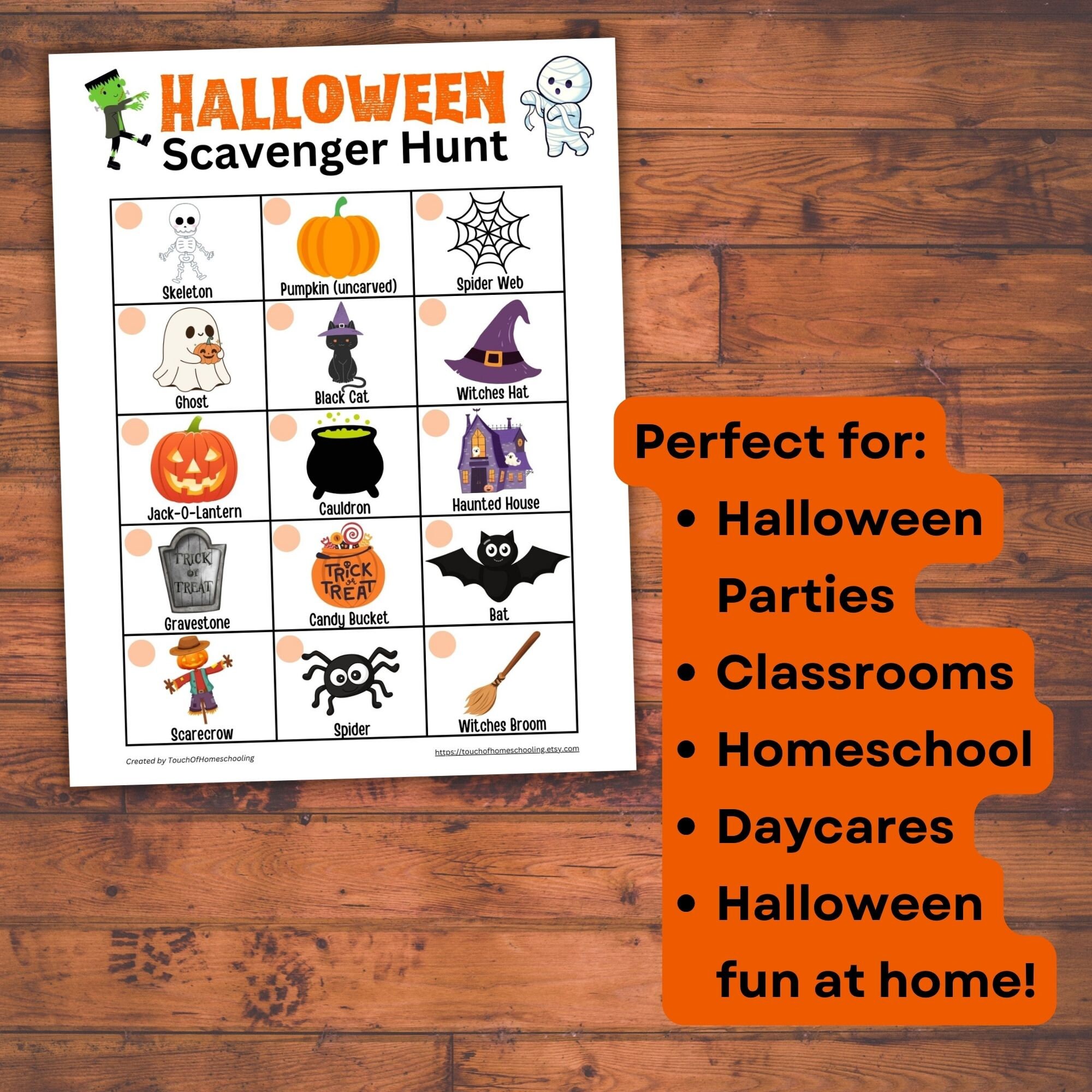 Halloween Scavenger Hunt for Kids, Halloween Activity, Halloween ...