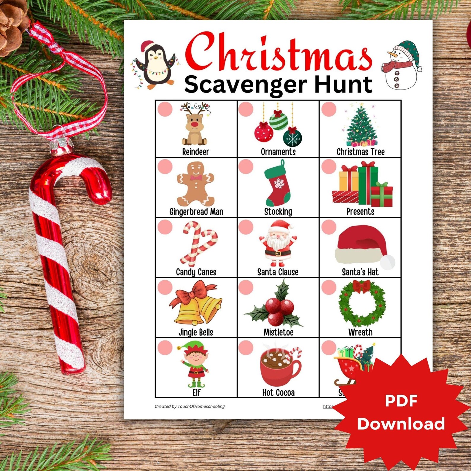 Christmas Scavenger Hunt for Kids, Christmas Activity, Christmas ...