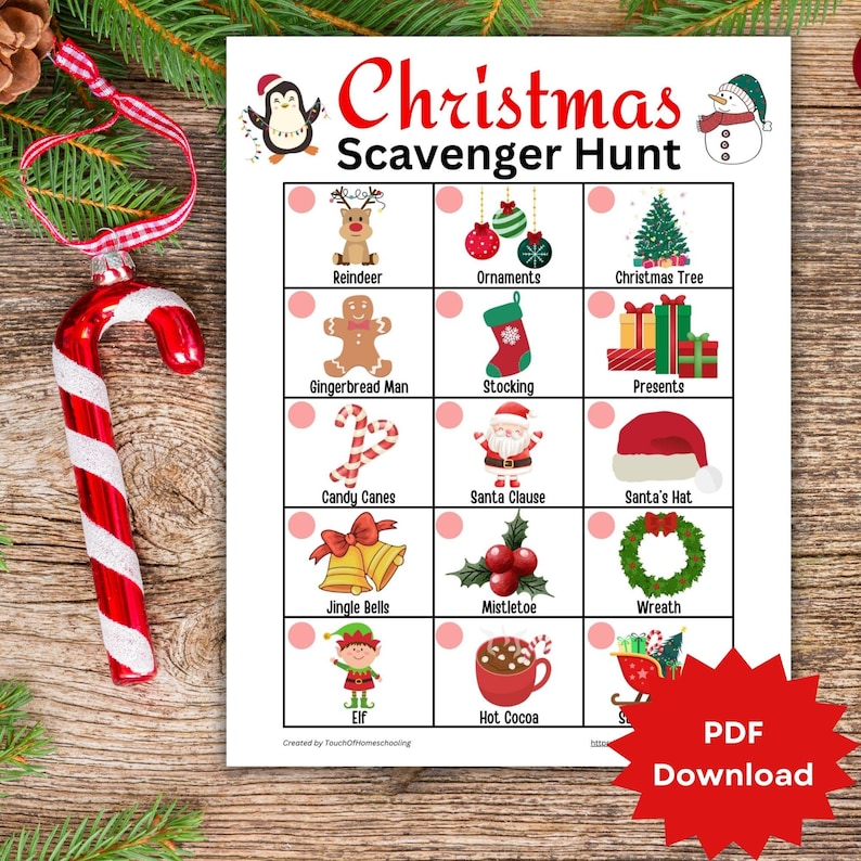 Christmas Scavenger Hunt for Kids, Christmas Activity, Christmas ...