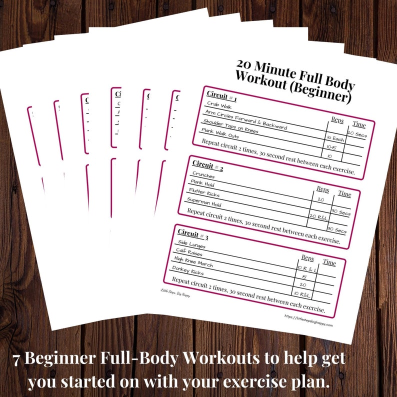 Fitness Planner Bundle Printable Workout Schedule at Home Beginner ...