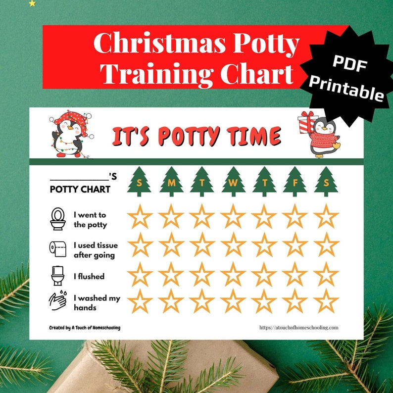 Christmas Potty Training Chart: Printable Reward Sticker Chart (PDF) - Etsy