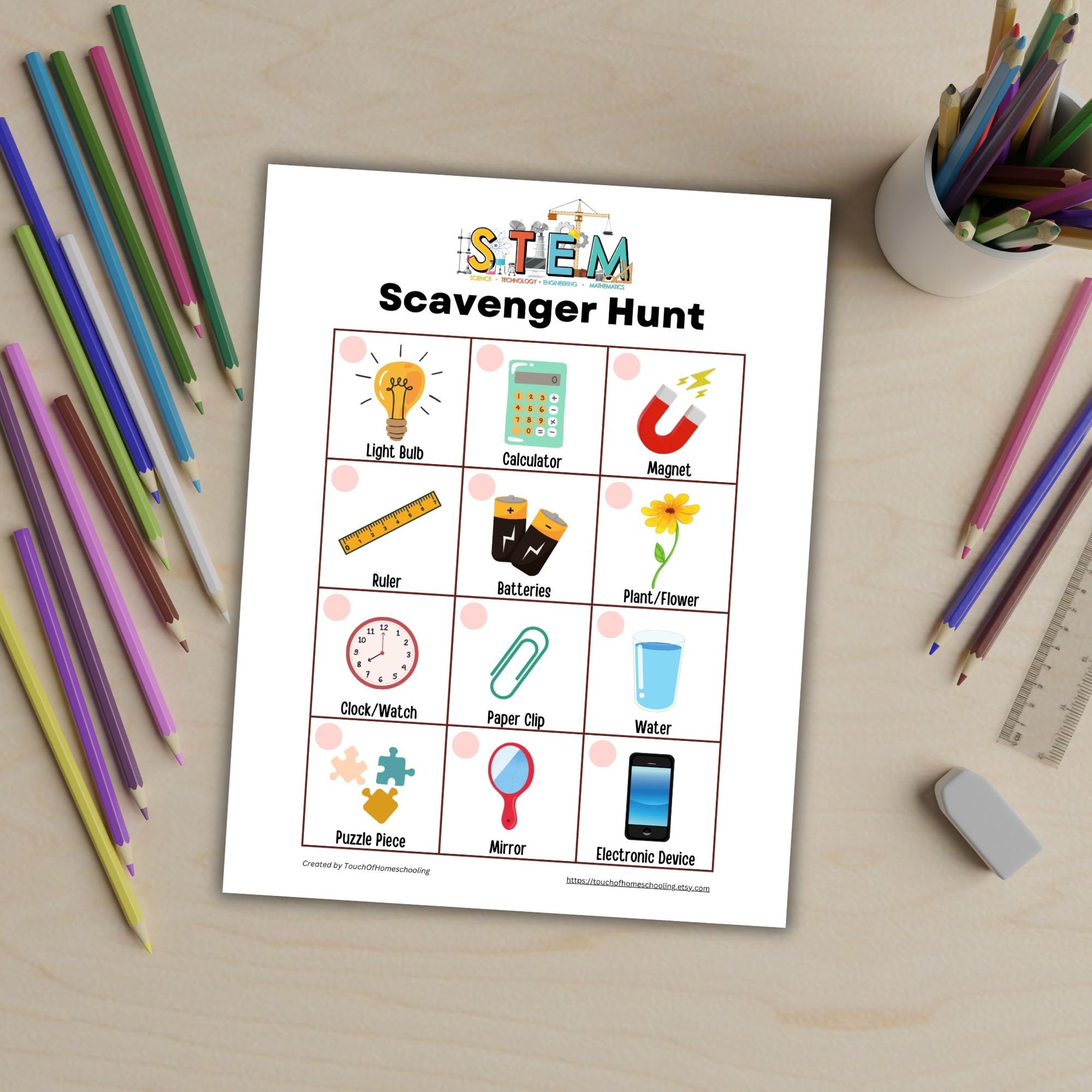 STEM Scavenger Hunt for Kids: Family Indoor Activity (printable PDF) - Etsy