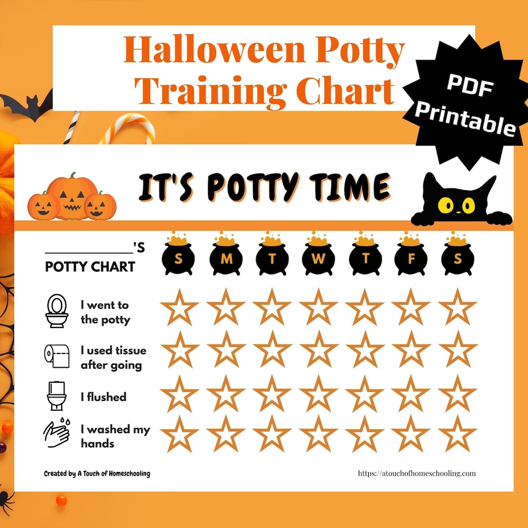 Halloween Potty Training Chart Printable Sticker Chart Reward Chart ...