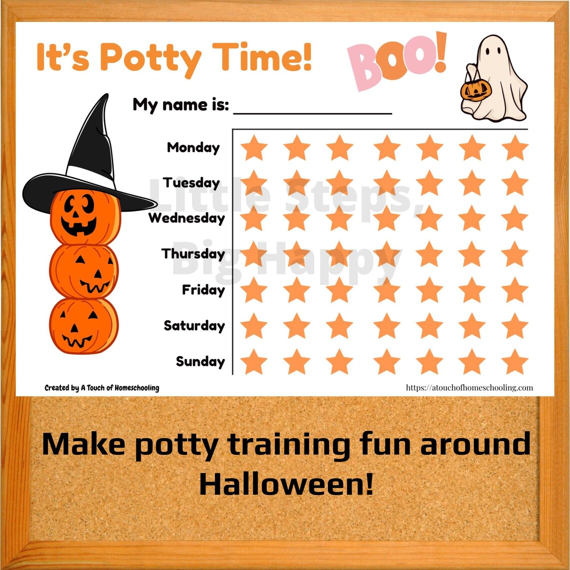 Halloween Potty Training Chart Printable Sticker Chart Reward Chart for ...