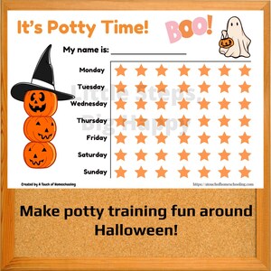 Halloween Potty Training Chart Printable Sticker Chart Reward Chart for ...