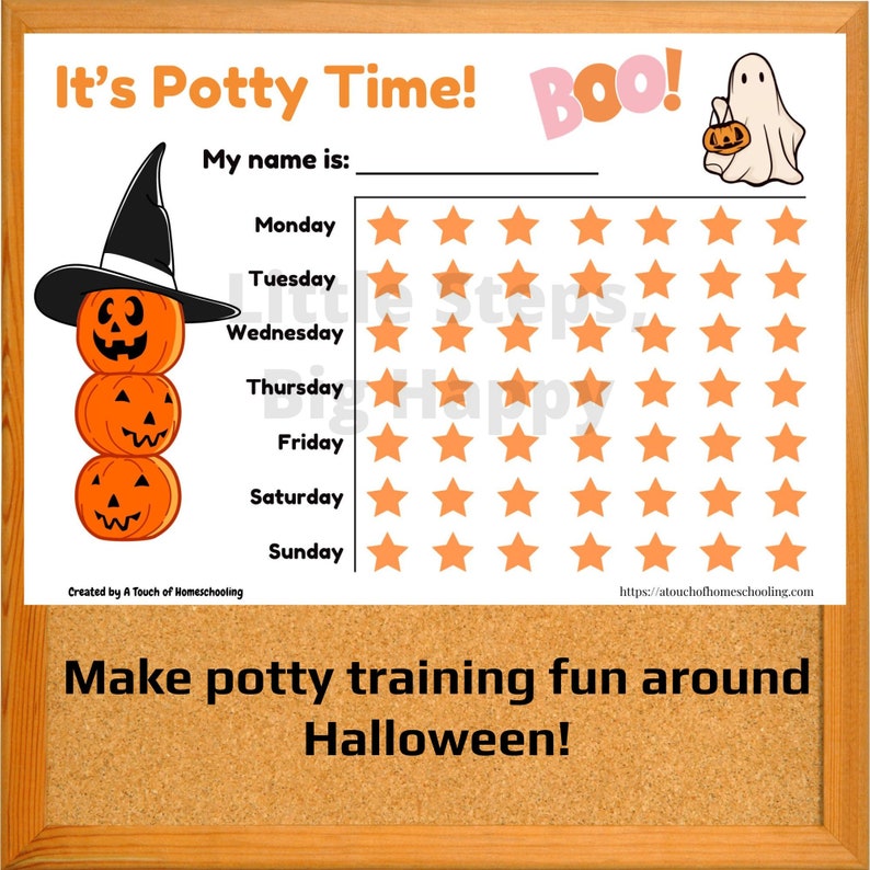Halloween Potty Training Chart Printable Sticker Chart Reward Chart for Kids Potty Chart Custom ...