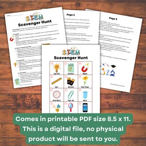 STEM Scavenger Hunt for Kids: Family Indoor Activity (printable PDF) - Etsy