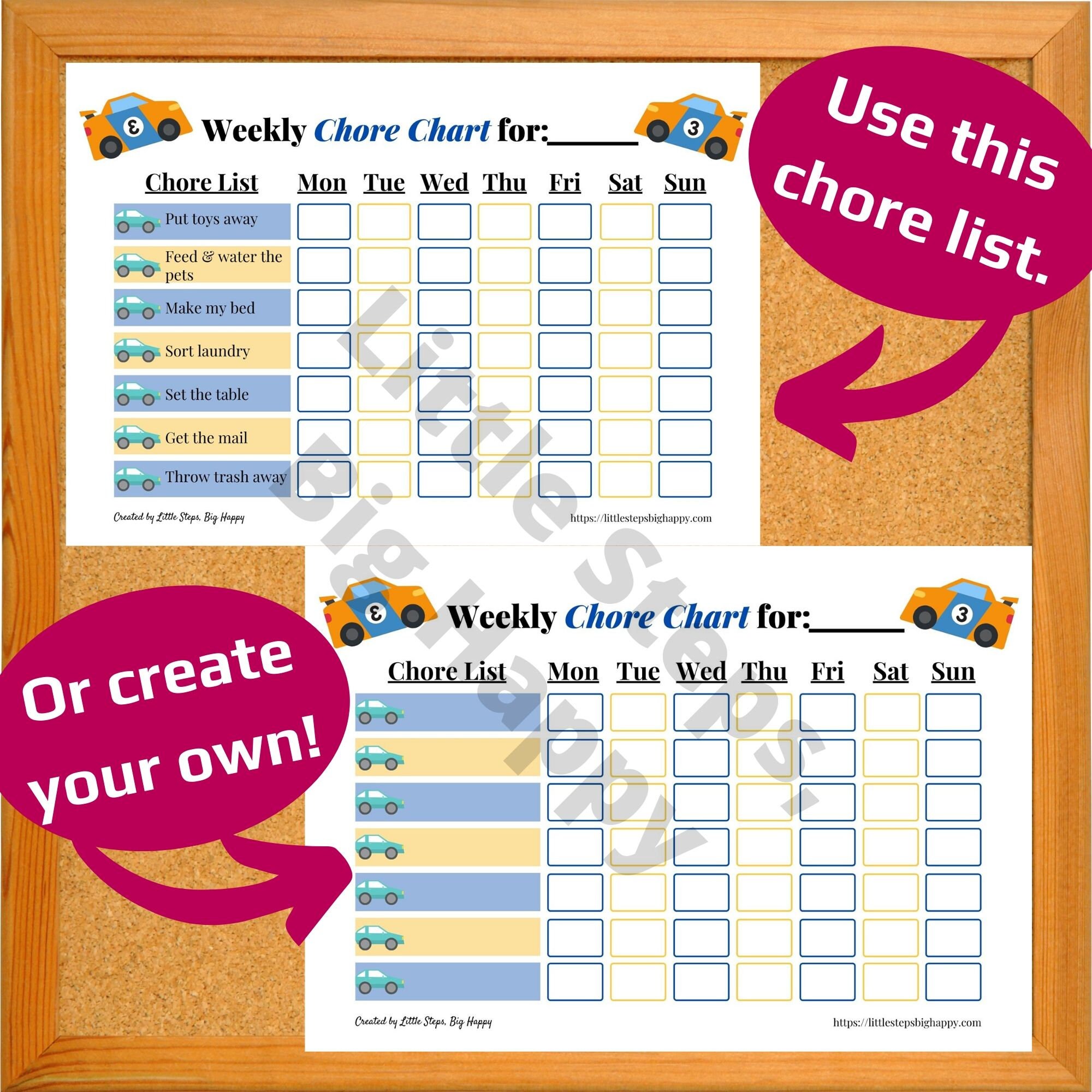 Weekly Chore Chart Ages 3-4 Chore Chart for Kids Printable - Etsy