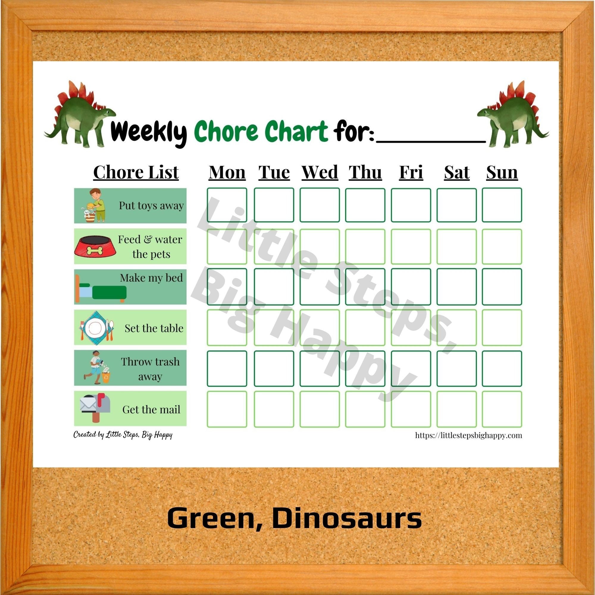 Customizable Printable Weekly Chore Chart for Kids | Chore List W ...