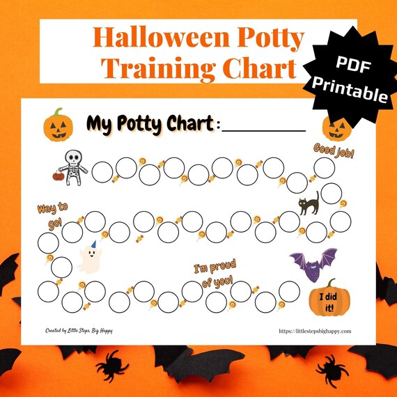 Halloween Potty Training Chart Printable Sticker Chart for | Etsy