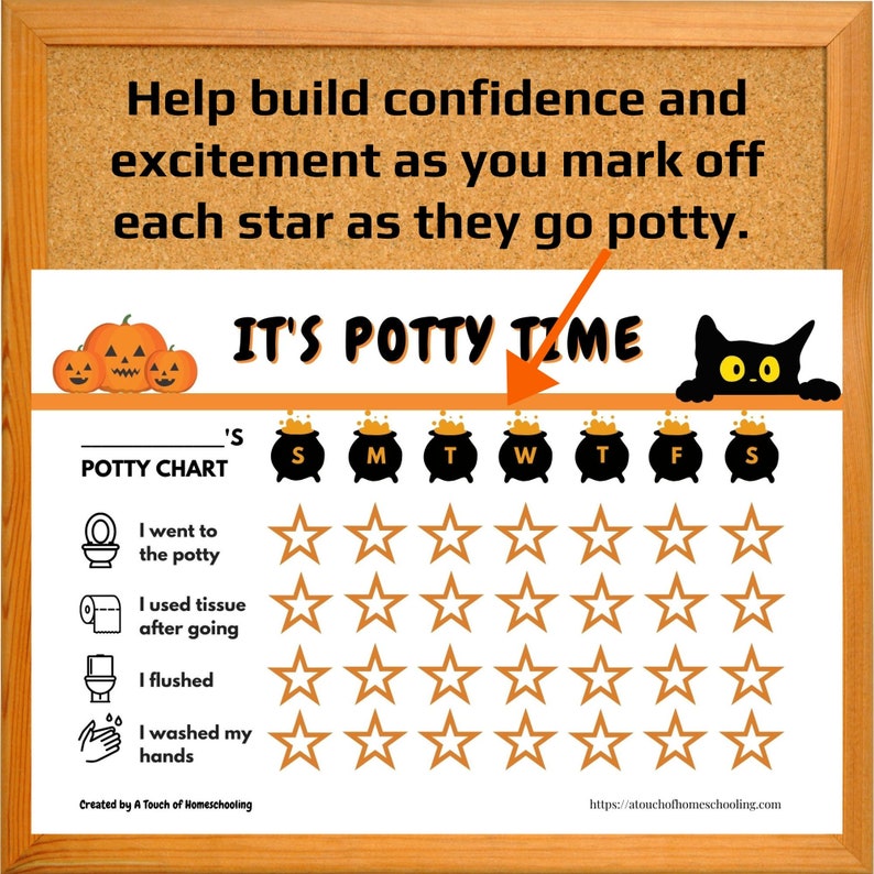 Halloween Potty Training Chart Printable Sticker Chart Reward Chart ...