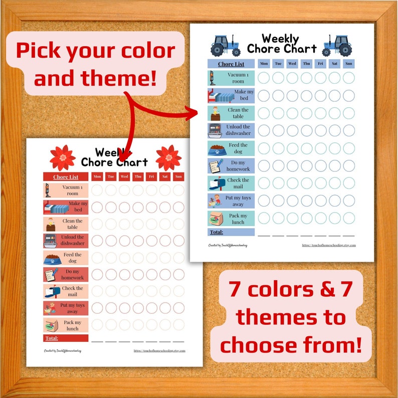 Customizable Kids Chore Chart: Weekly Routine, Toddler & Preschool (PDF ...